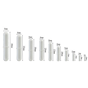 10pcs PTFE Magnetic Stirrer Mixer Stir Bar Spinbar Stirring for Lab Use White Color