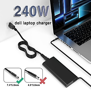 2024 New 240W 180W Laptop Charger fit for Dell Alienware Precision 7710 7730 7520 Laptop Charger Power Supply Cord