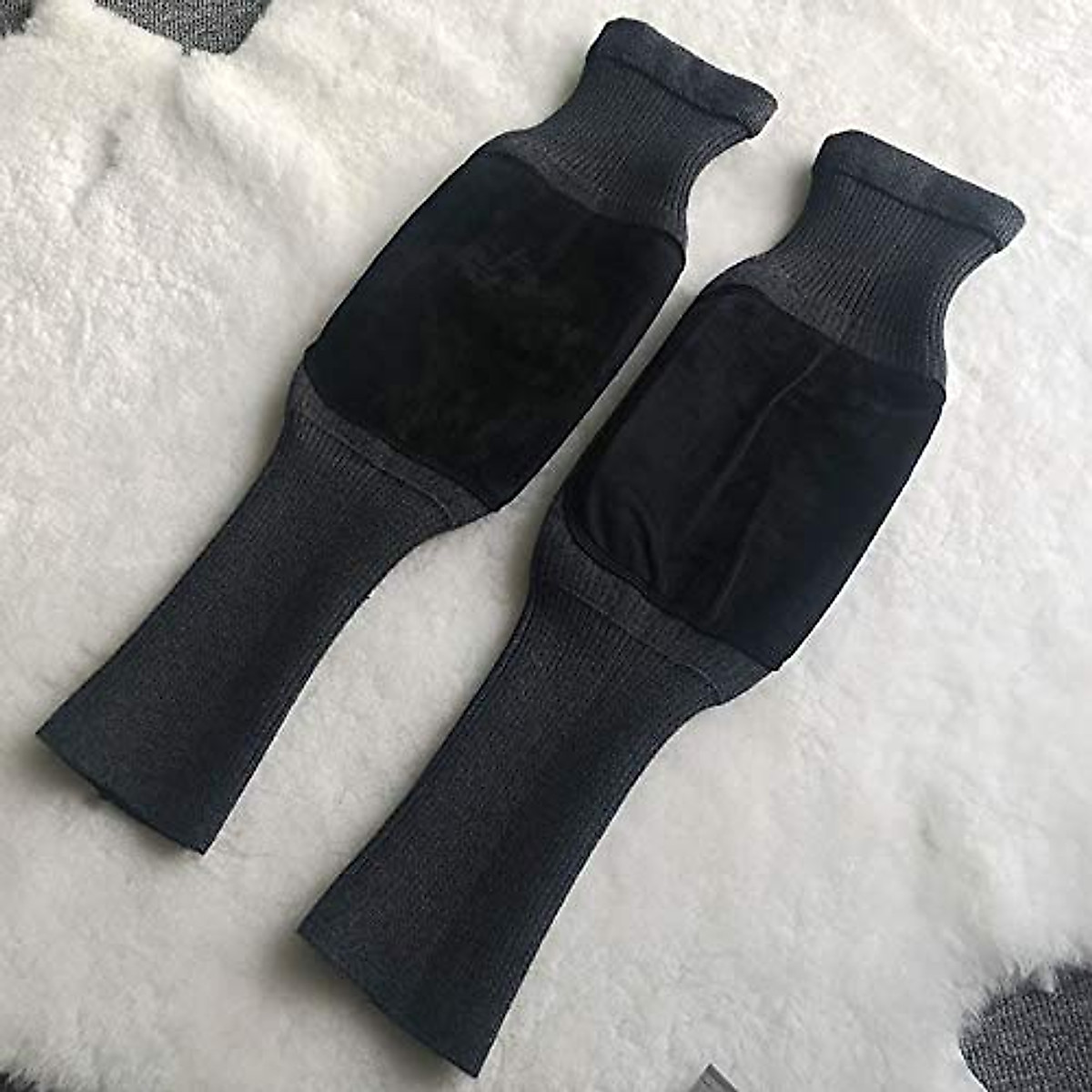 Women Teen Girls Super Long Fleece Knee Padded Leg Warmer Winter Stretchy Warm Knee Braces Leg Sleeves Support Protector Over-Knee Socks Legging for Snow Skiing Dance Yoga Cycling Camping Arthritis