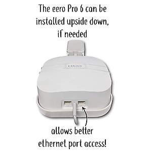 The eero Pro Genie for eero Pro 6/6E Wall Mount Outlet Holder Stand (1-Pack) | Low Profile | Open Access | Multiple Install Options | Reinforced Support | Horizontal Outlets | Does Not Include Router