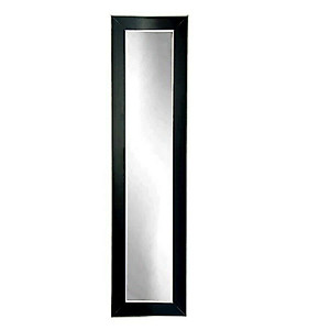 OBIOZZ Bedroom Floor Standing Mirror Silver Accent Black Full Length Mirror, 16" X 71", Perfect for Your Bedroom, Cloakroom, Entry