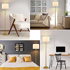 Luvkczc Modern Floor Lamp, 60" Standing Lamp for Living Room with Pull Chain Switch, Corner Tall Soft Lighting for Bedroom, Office, Dining Room, Farmhouse (Bulb Included),Gold