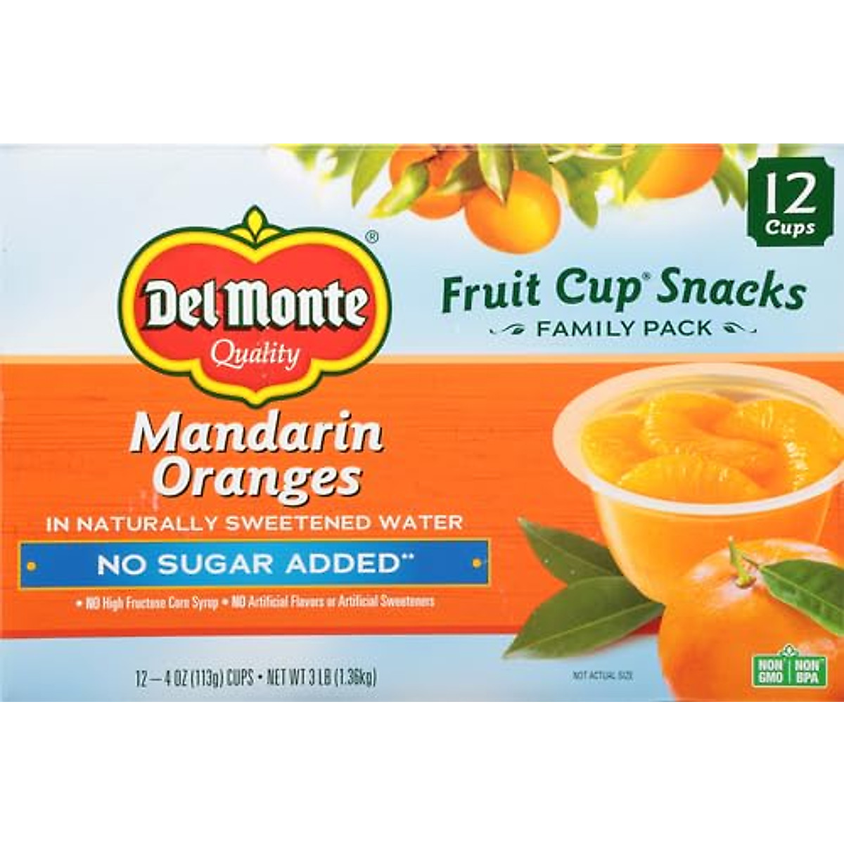 Del Monte, Mandarin Oranges No Sugar Add, 4 Ounce (Pack of 12)