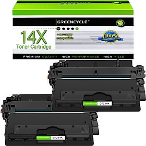 greencycle High Yield 14X CF214X BK Toner Cartridge Replacement Compatible for HP Laserjet Enterprise 700 M712dn M712n M712xh MFP M725dn MFP M725f MFP M725z MFP M725z+ Laser Printers (Black,2 Pack)