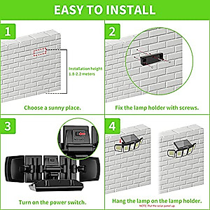 Lovcoyo Solar Outdoor Lights, Motion Sensor Security Lights IP65 Waterproof with Remote Control Wireless，5 Heads 300 LED Outdoor Flood Lights 360° Illumination with 3 Modes for Garage Yard Garden