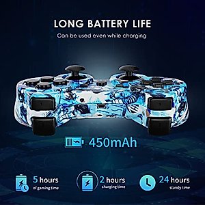Boowen Wireless Controller for PS3, Controller for Sony PlayStation 3, 6-Axis High-Performance Motion Sense Dual Vibration Upgraded Gaming Controller, Compatible with PlayStation 3