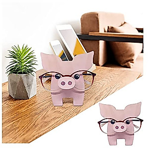 Yaoercty Delivered Before Christmas - Cute Creative Animal Glasses Rack Holder, 1PC Cute Wooden Animal Shaped Glasses Frame Home Office Desktop Decor,Valentine's Day (G)
