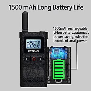 Retevis RB28 Walkie Talkies with Earpiece,Rechargeable 2 Way Radios with Large LCD Screen,1500mAh Battery USB-C Charging NOAA Alert,Portable Two Way Radio for School Dental Church Restaurant(10 Pack)