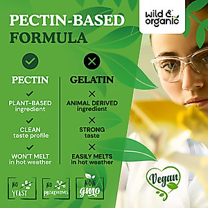 Wild & Organic Iodine Gummies 250mcg - Immune Support Complex w/Potassium Iodide - Selenium Zinc Iodine Supplement for Immunity & Overall Support - 60 Vegan, Pectin-Based Gummies