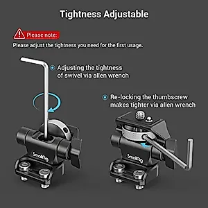 SmallRig Monitor Mount Swivel 360° and Tilt 180° Adjustable Bracket with 1/4"- 20 Screws for 5" and 7" Monitor - 2904B