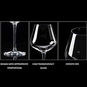 FAWLES Red Wine Glasses, Set of 6 Burgundy Wine Glasses, 17 oz Crystal Wine Glasses, Wedding Housewarming Gift