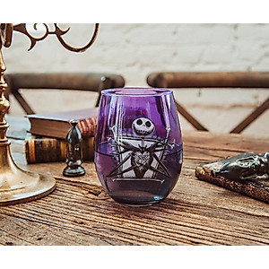 Disney Nightmare Before Christmas Jack Skellington Purple Stemless Wine Glass