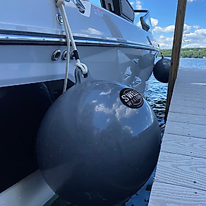 SWELL Wakesurf - Big Bumper Ball 25 Inch Diameter - Inflatable Raft Tie-Up Boat Fender Buoy (Grey)