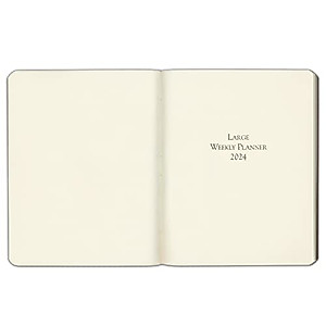 2024 Gallery Leather Large Weekly Planner - Acadia Black - 9.75x7.5"