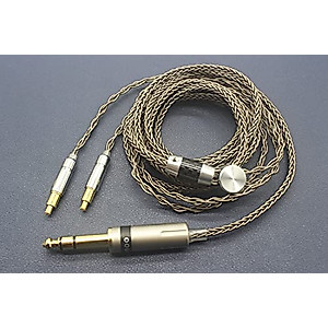 Youkamoo 6.35mm 8 Core Silver Plated Braided Headphone Replacement Upgrade Cable for Audio-Technica ATH-MSR7b SR9 ATH-ESW990H ES770H ATH-ADX5000 AP2000 A2DC