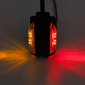 Partsam 2x 4 LED Clearance Trailer Fender Lights Amber Front Red Back 4 Diodes RH/LH