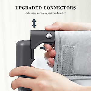 ANGELBLISS Baby Playpen, Foldable Playpen for Babies and Toddlers, Indoor & Outdoor Baby Activity Center with Visible Breathable Mesh, Portable Play Yard with 2 Handlers+50 Balls-59”×71”（Grey）