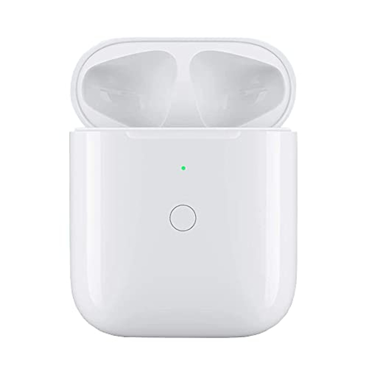Wireless Charging Case Earbuds 2nd Generation Replacement for Pro with Bluetooth Pairing Sync Button,Support Wired & Wireless Charging - White