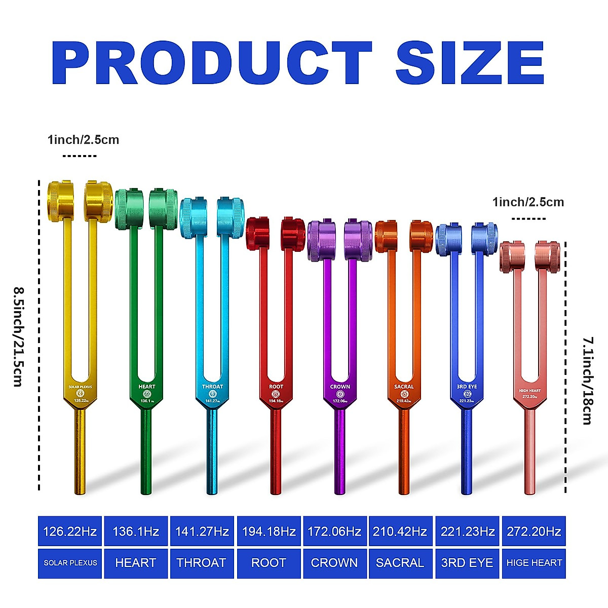 Chakra Tuning Fork Set, Upgraded Weighted Tuning Forks for Healing Chakra Set, Sound Healing Instruments Kit with Tuning Fork Activator for Chakra Healing Therapy, DNA Healing, Yoga, Meditation