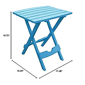 Adams Manufacturing 8500-21-3700 Plastic Quik-Fold® Side Table, Pool Blue