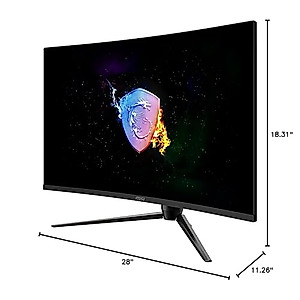 MSI AG321CQR, 32" Gaming Monitor, 2560 x 1440 (QHD), VA, 165Hz, FreeSync Premium, HDR Ready HDMI, Displayport, Tilt, Swivel, Height Adjustable,Pivot