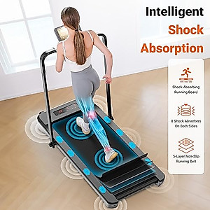 THERUN Under Desk Treadmill, Folding 2 in 1 Treadmill 265 lb Capacity 3.0 HP 18.13 Inch Widen Running Belt Walking Pad with APP Control, Remote Control for Home, Office (Black)