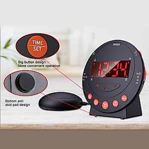 Alarm Clock 113 Decibels Sonic Vibrating Alarm Clock Red Flashing Light Super Shaker Extra Alarm Clock for Student Adult Elder