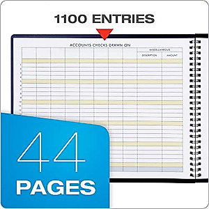 Adams Check Payment and Deposit Register, 8-1/2" x 11", 44 Pages (AFR60), White