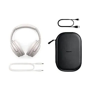 Bose QuietComfort 45 Wireless Bluetooth Noise Cancelling Headphones, Over-Ear Headphones with Microphone, Personalized Noise Cancellation and Sound, White Smoke