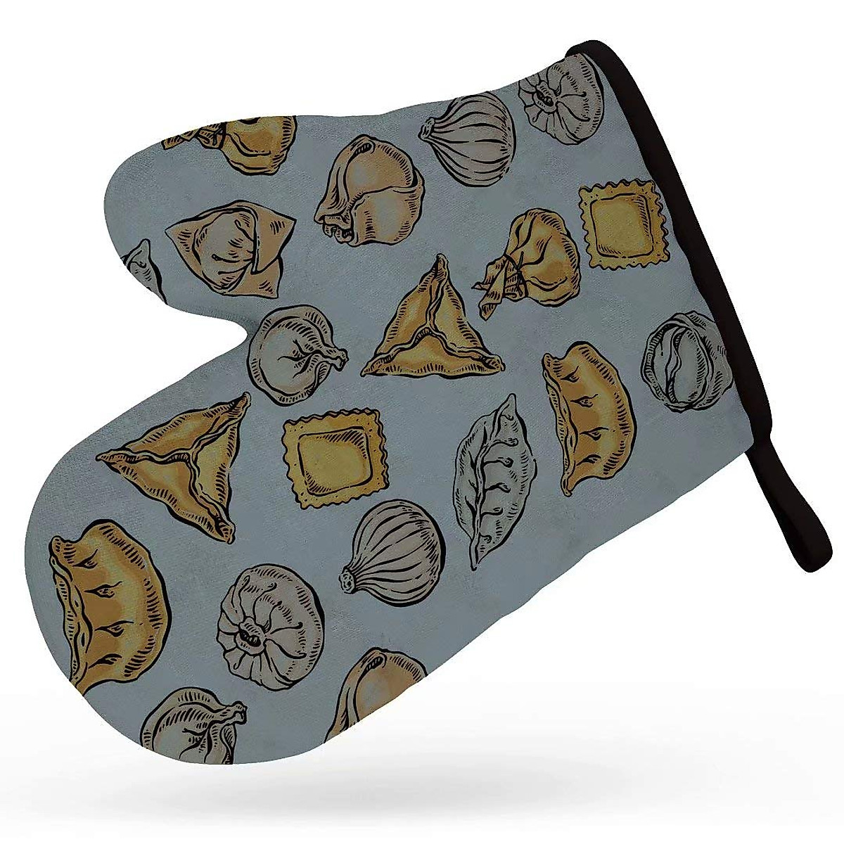 AAROENLYS, Oven Mitt Funny You'll Eat it and You'll Like it. 100 Cotton Kitchen Oven Glove Heat Resistant 480 Degree, Non-Slip Textured Grip for Baking Cooking BBQ, Blue, 11 x 7INCH