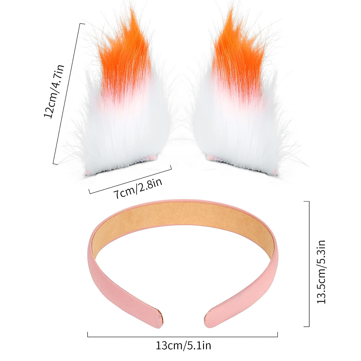 HAOAN Faux Fur Fox Tail and Clip Ears Kit for Halloween Party Costume Accessories Xmas Toys Gift