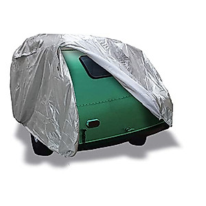 EliteShield ShieldAll Ultimate Teardrop Trailer Cover, Waterproof UV Protection Teardrop Camper Cover Fits 10 Feet to 12 Feet Long, 6 Feet Wide Silver Color