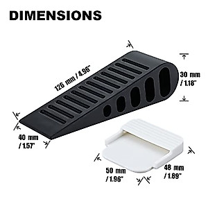 XQDWX Rubber Door Stopper, Anti-silp Soft TPR Sturdy Stackable Door Stop Wadge for Bottom of Heavy Duty Door on Multi Floor Carpet Concrete Tile Wood, Black, 205DS-BL