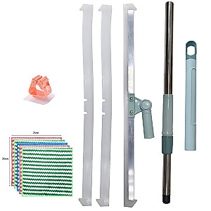 Silicone Magic Broom Sweeper, Multifunction Magic Broom, Floor Squeegee Broom with 50" Long Handle, Household Squeegee Broom for Floor Cleaning, Bathroom, pet Hair, Window,Kitchen Broom Head