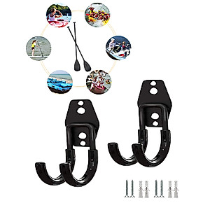 2Pcs Kayak Oars Holds Rack, Kayak Paddle Wall Hanger, Paddle Mount Hanger, kayak Paddle Hanger, kayak Paddle Storage Rack Holder, Perfect for Display & Storage, for Garage, Dock or Shed, NO Paddle (0)