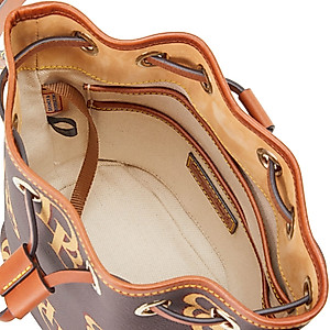 Dooney & Bourke Handbag, Monogram Small Drawstring Crossbody - Brown Tmoro