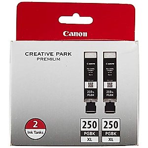 Canon PGI-250XL Black Twin Pack Compatible to MG6320, iP7220 & MG5420, MX922, MG7120, MG6420, MG5520, MG7520, MG6620, MG5620