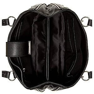 GUESS Women's Rolla Quilted Side Zipper Satchel Crossbody Bag Handbag Purse - Black