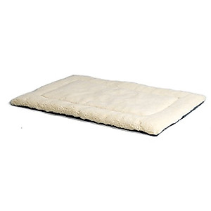 Reversible Paw Print Pet Bed in Blue / White, Dog Bed Measures 35L x 21.5W x 3.5H for Intermediate Size Dogs, Machine Wash