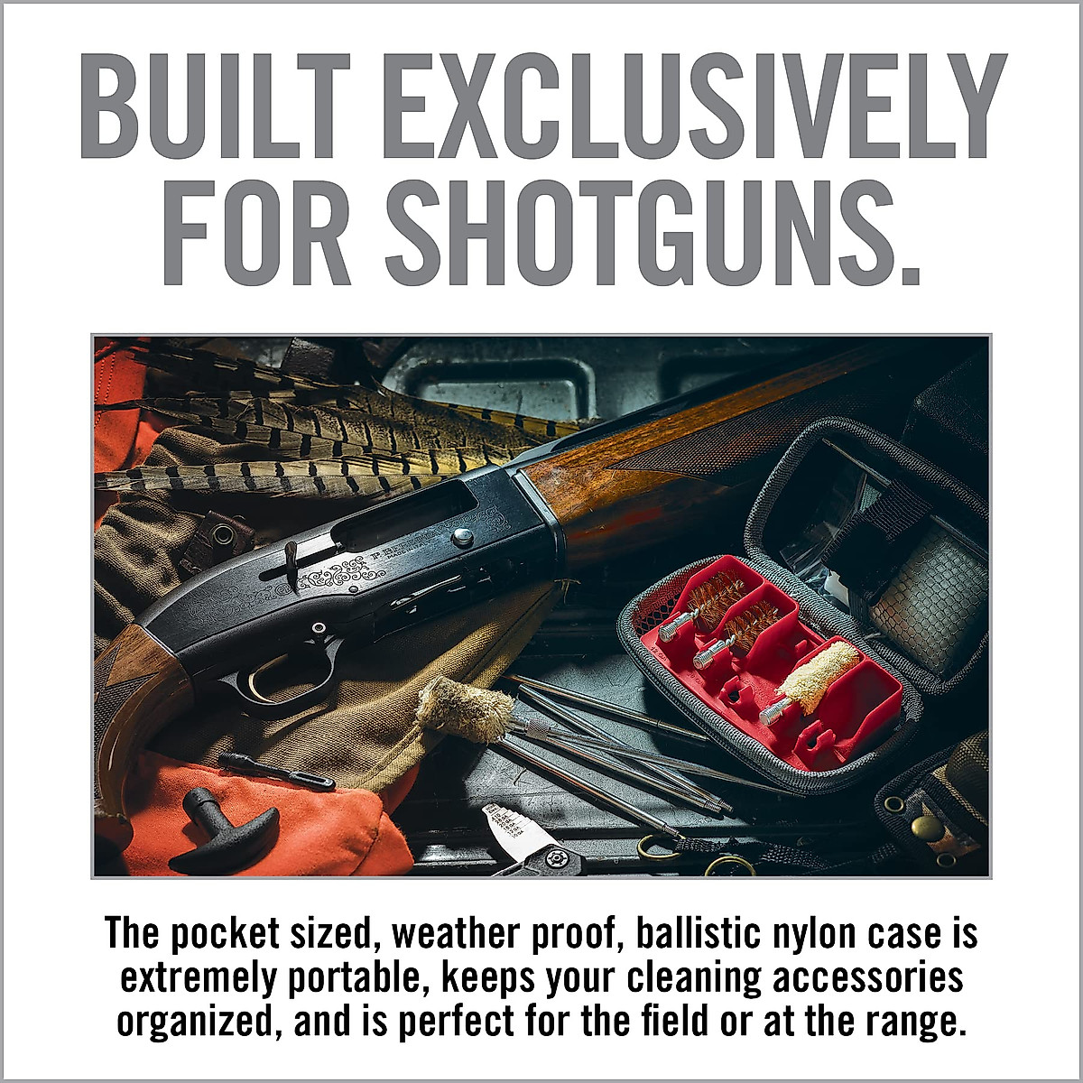 Real Avid Shotgun Cleaning Kit I 12 Gauge and 20 Gauge Cleaning Kit I Portable Shot Gun Trap Shooting Accessories Pouch Kit with Gun Cleaning Supplies,black