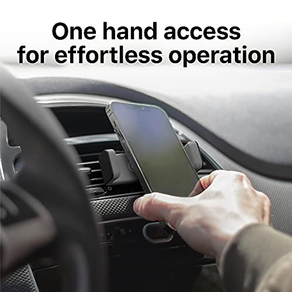 Bestrix Phone Vent Holder Cell Phone Mount Holder for Car with Double Clamp Grip, Compact & Durable for iPhone, Galaxy and All Smartphones Up to 6.5"