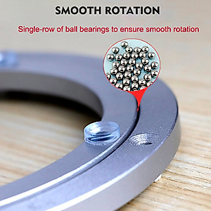 Aluminium Alloy Turntable Bearing, Heavy Duty Swivel Turntable Lazy Susan Rotating Bearing Turntable Round Dining Table Smooth Swivel Plate Hardware for Dining-Table, 8''