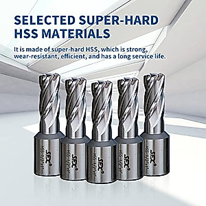 LYXC M2AL HSS Annular Cutter Set 50pcs 3/4'' Weldon Shank 1'' Cutting Depth 1/2" Cutting Diameter for Mag Drill Press