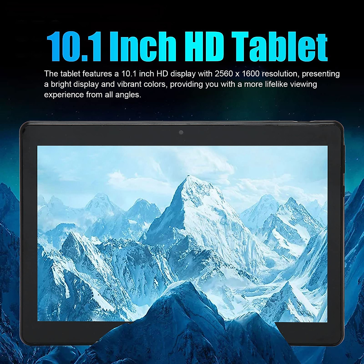 AMONIDA Tablet Computer, 5MP Rear HD Screen Tablet 10.1 Inch Black 2560x1600 (US Plug)