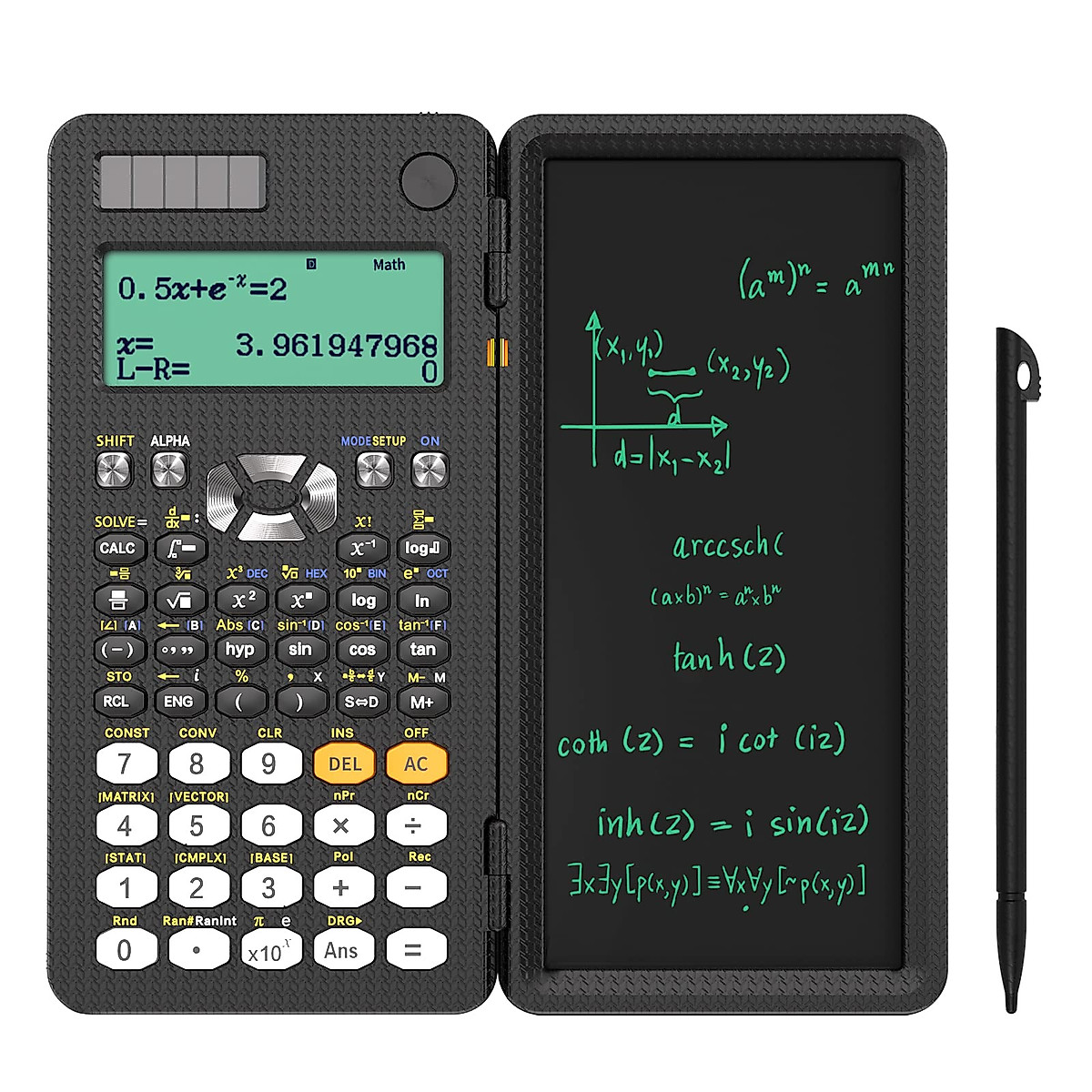 NEWYES Scientific Calculators with Writing Tablet, Upgraded 991MS Solar Energy LCD Science Calculator Notepad with 349 Function, Professional Foldable Calculator for Students, School and College