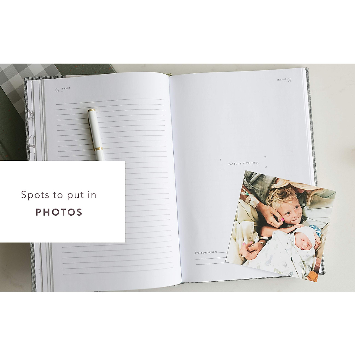 Promptly Journals, A Complete Childhood History: From Pregnancy to 18 Years Old (Powdered Lilac, Purple, Leatherette) | Baby Book and Pregnancy Journal | Baby Memory Book