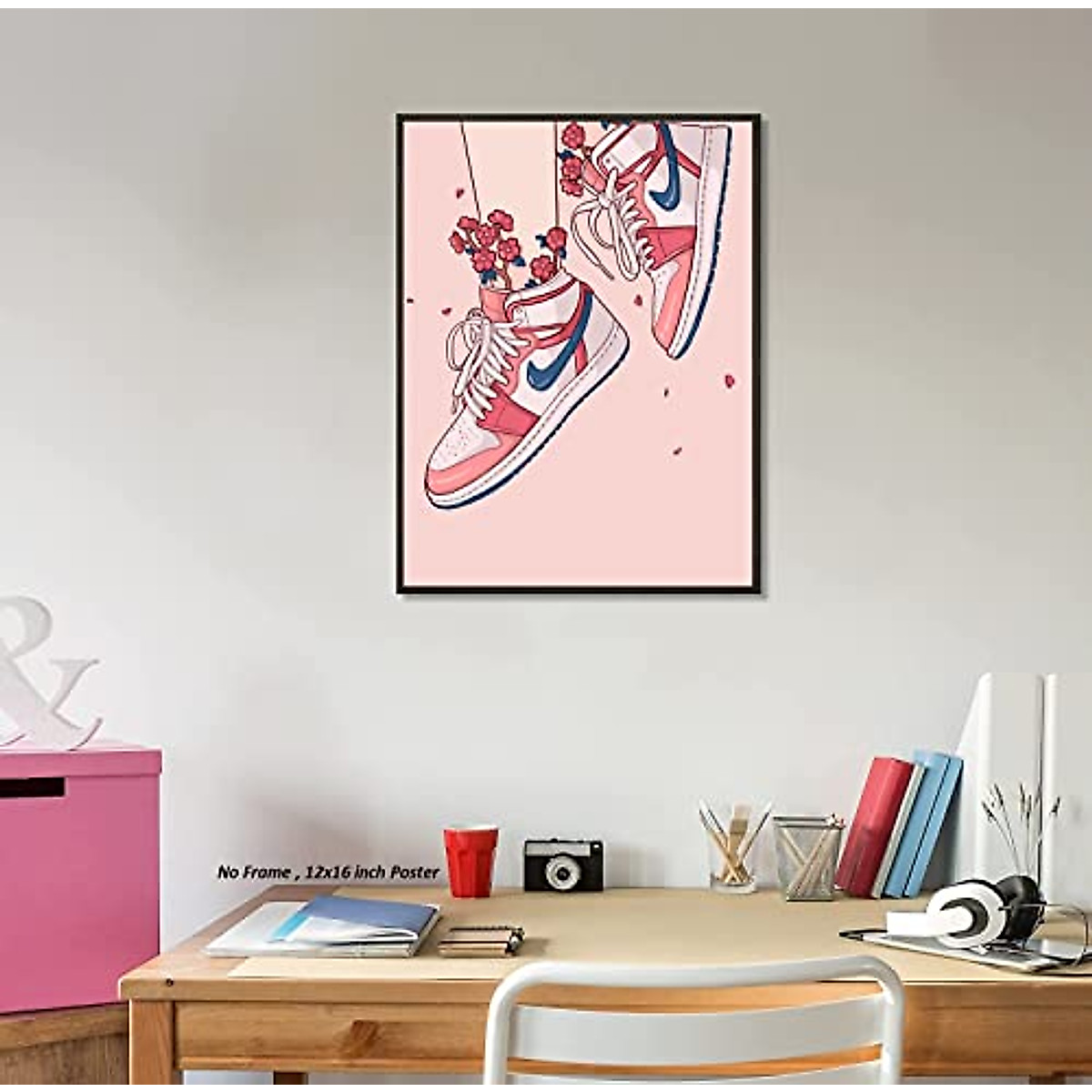 Hypebeast Girly Pink Sneaker Poster – (12x16 Inch) Unframed – AJ Wall art, Hypebeast Room Decor, Indie Wall Art Poster, Pink Room Decor, Sneaker Air Gym Shoes Shoebox Collection Aesthetic Cool Posters for Teen Girls Bedroom Room Dorm Wall Decor by LIYA De