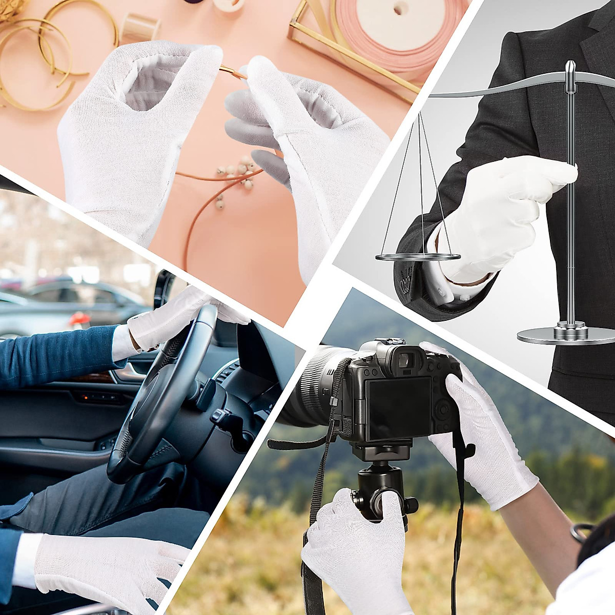 300 Pairs Moisturizing Gloves Overnight White Cotton Gloves Bulk Pack for Hands Eczema, Thin Inspection Glove Liners Soft Working Gloves for Men Women Art Handling Cleaning Jewelry Coin Collection