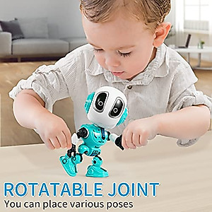 Two Rechargeable Talking Robots for Kids - Repeating Talking Robot Toys Interactive Educational with Sound & Touch Sensitive Led Eyes, Flexible Metal Body, for 3 4 5 Year Old Boys Girls Birthday Gift