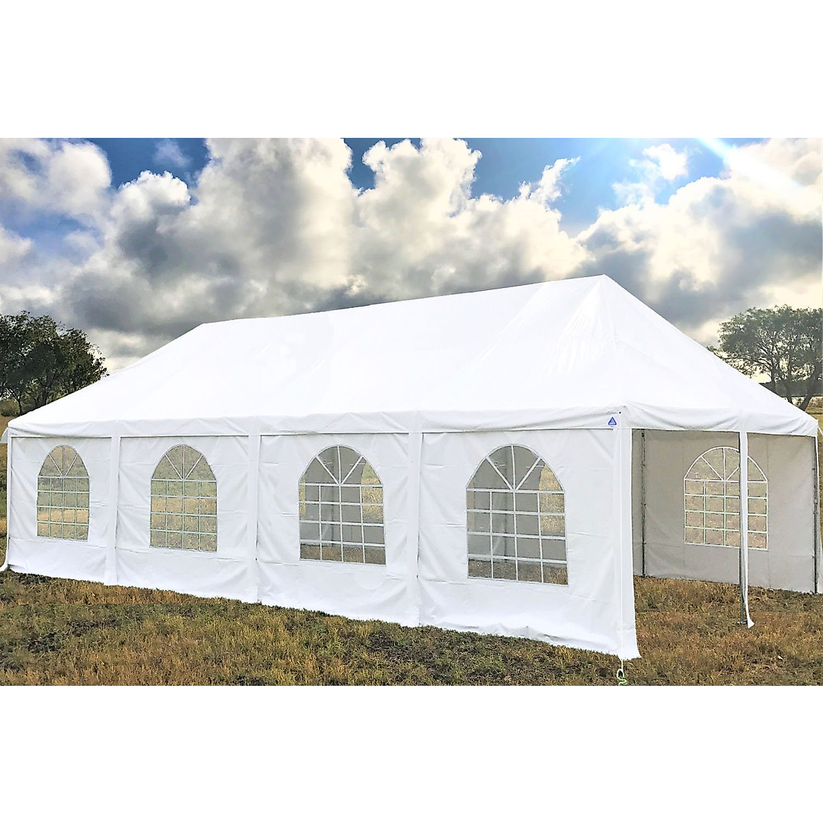 DELTA 40'x20' PE Frame Party Tent,Large Heavy Duty Wedding Tent Canopy,Outdoor Commercial Event Shelter Gazebo,Waterproof Top,Galvanized Steel Poles,Storage Bags